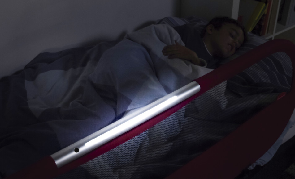 The Sidelight is a bed rail with a night light. And it's awesome.