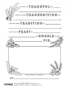 Free Thanksgiving coloring pages to help children express gratitude
