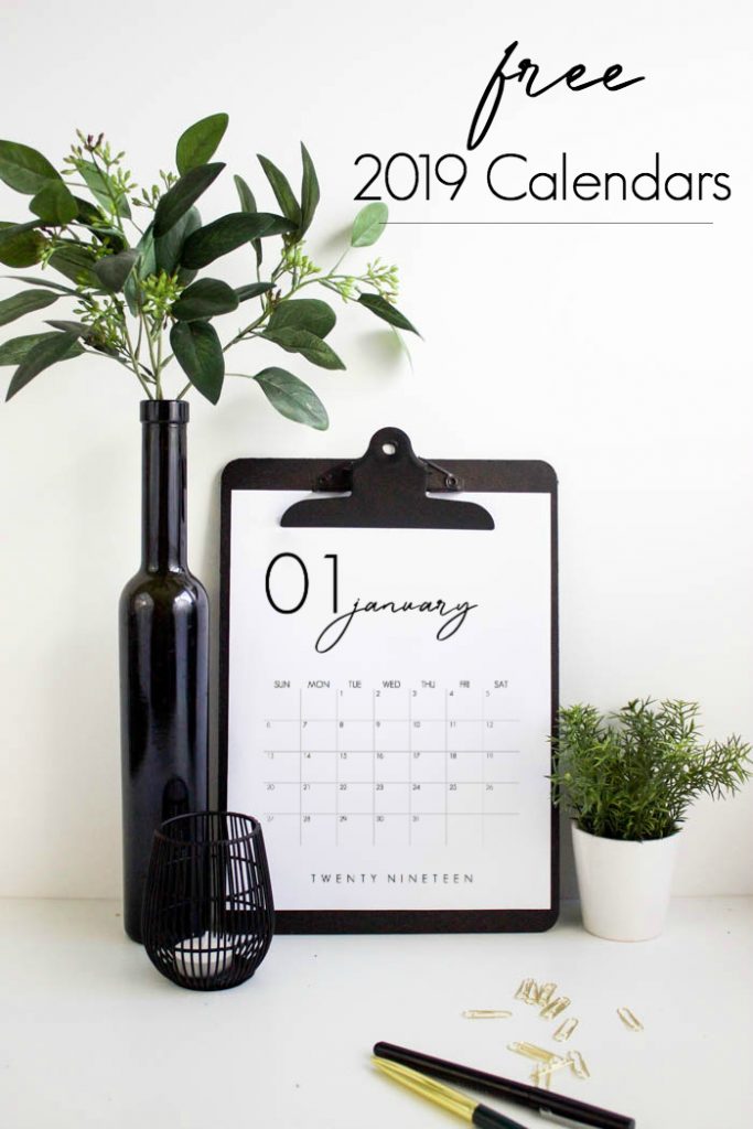 8 fun, free printable calendars to keep you organized in 2019
