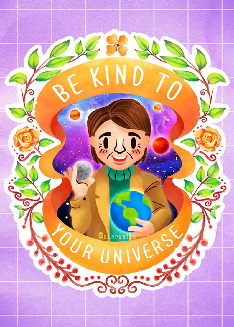 The adorable Be Kind stickers that feature some of our favorite people.