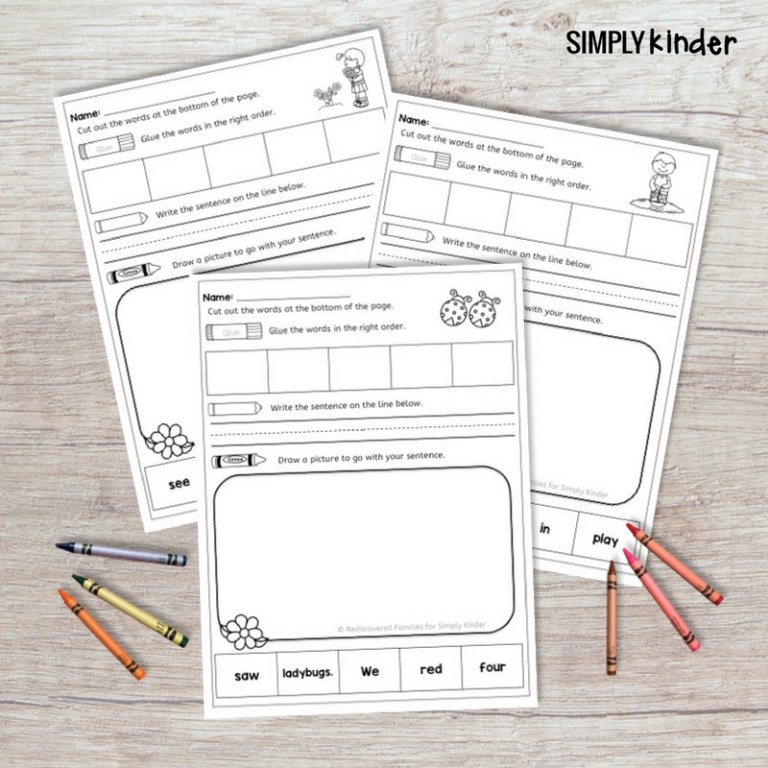 Free printables for kindergarten: Sight word help, 12 ways