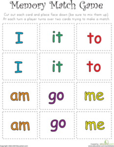 Free printables for kindergarten: Sight word help, 12 ways