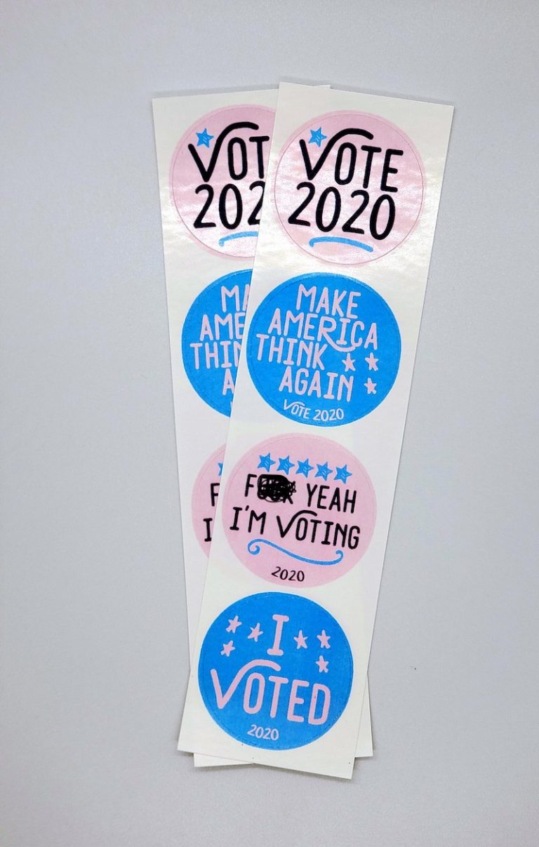 7 wonderful I Voted stickers for those not voting at the polls this year