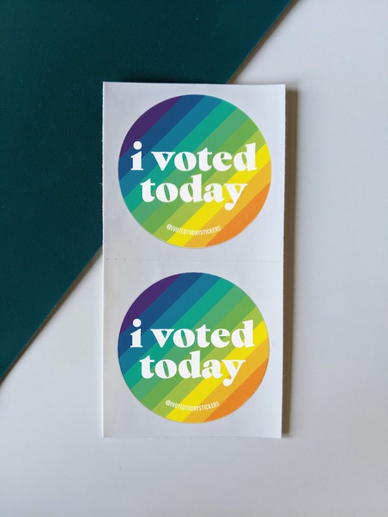 7 wonderful I Voted stickers for those not voting at the polls this year